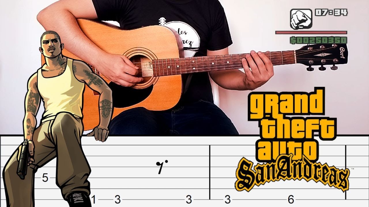 GTA San Andreas Theme (TABS + PDF) | Carlos Suárez Guitarra - YouTube