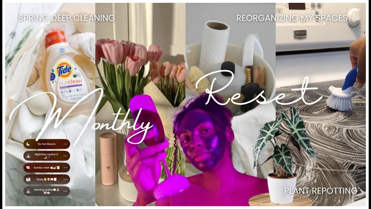 *intense* MONTHLY RESET🌷| spring deep cleaning, plant chores ...
