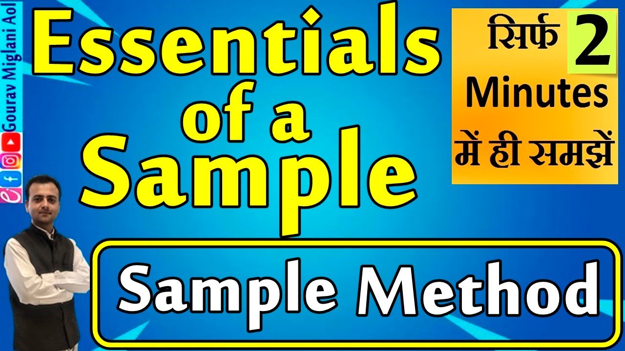 Essentials of a Sample | Sample Method Class 11 Economics Statistics ...