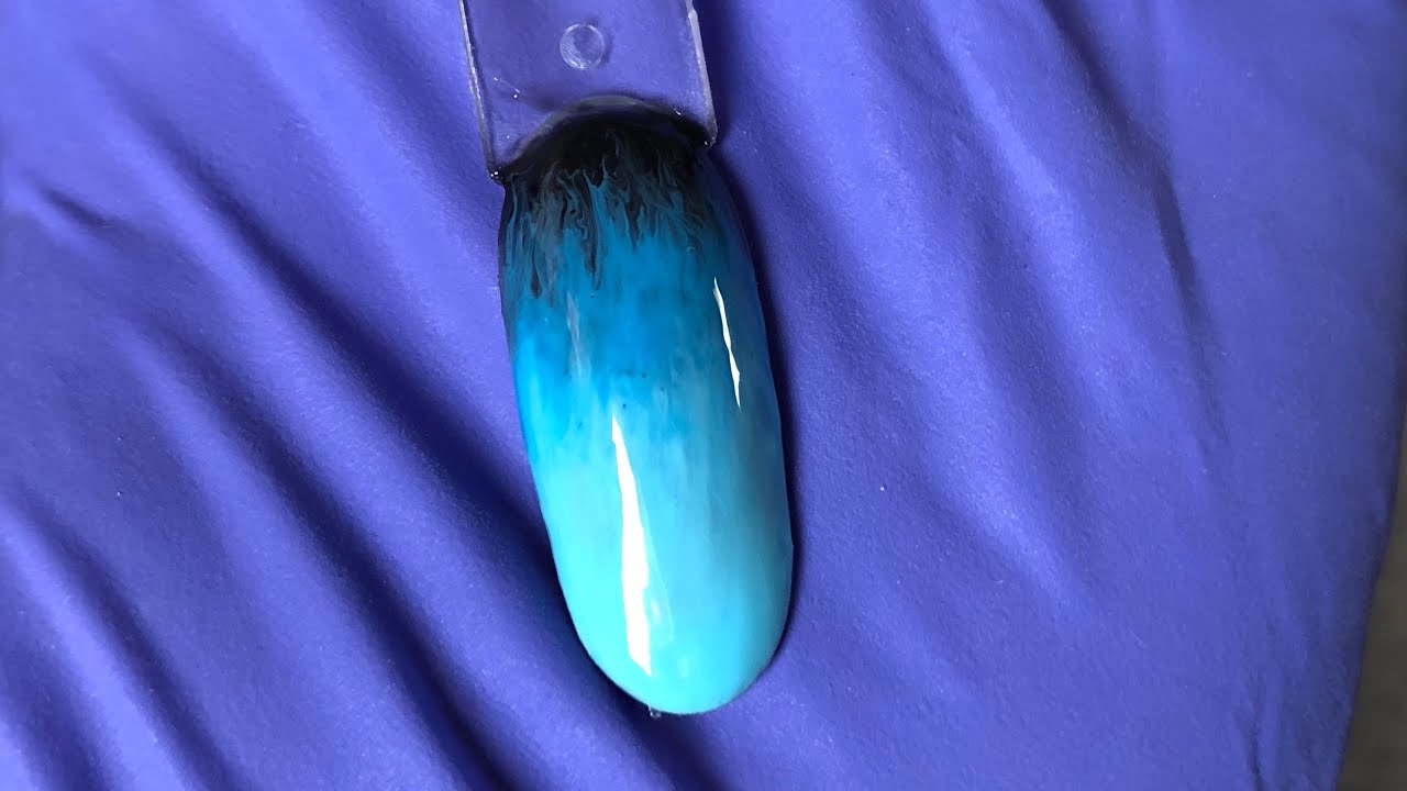 Modročerné ombré štětcem - zdobení nehtů / blue and black ombre nails 💅 ...