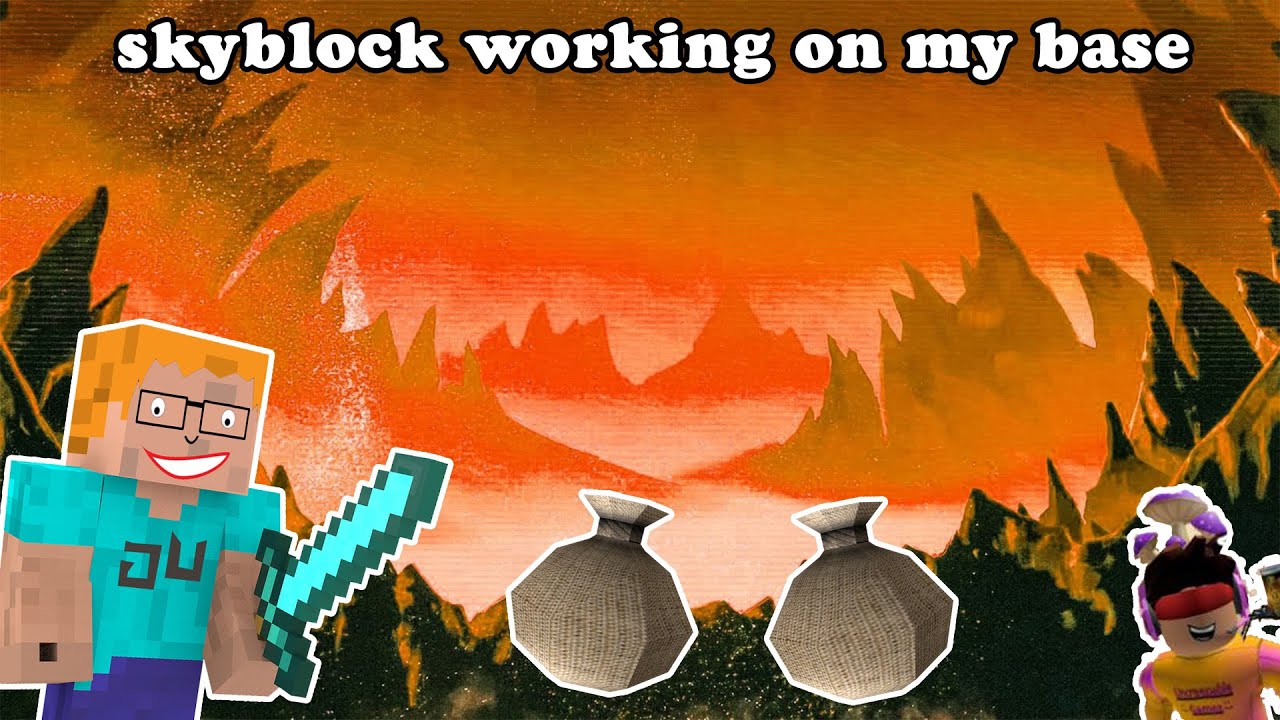 roblox skyblock - working on my base - YouTube