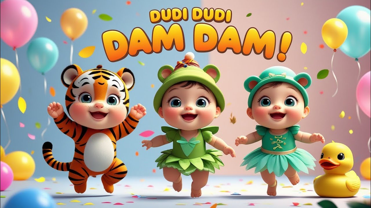 Dudi Dudi Dam Dam 🥁 Fun Dance Nursery Rhyme for Kids | Sing & Dance ...
