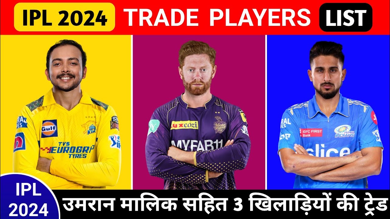 IPL 2024 - 3 Trade Players List For Ahead OF IPL 2024 | Trade Players ...