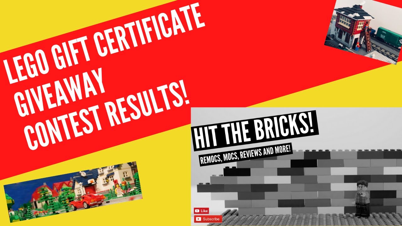Lego gift certificate giveaway contest results! Thanks for 500 ...