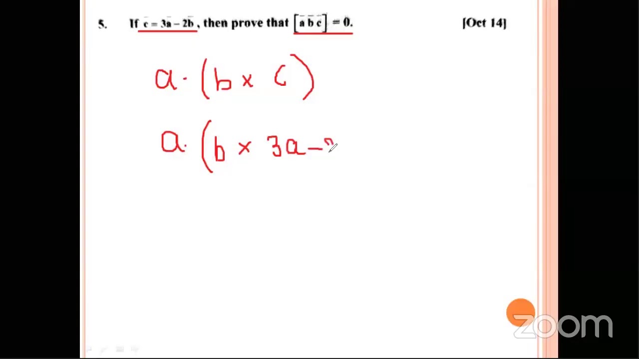 12TH OCT HSC MATHS VECTORS KG - YouTube