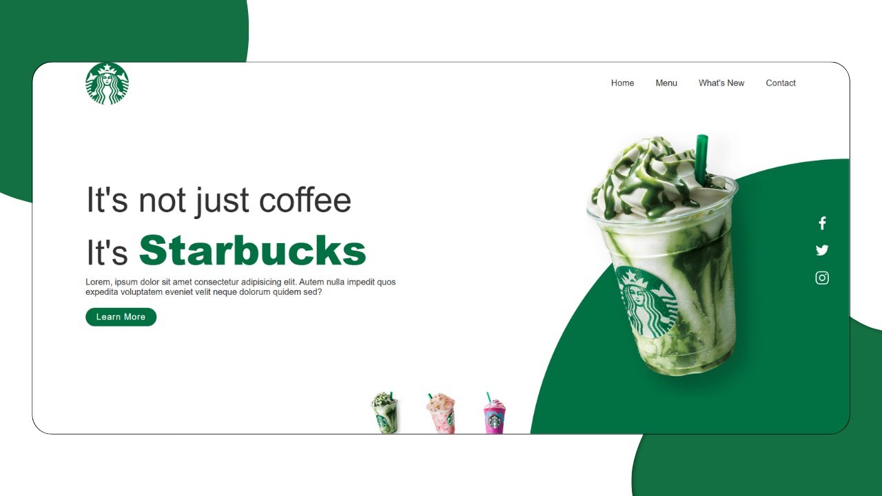 Starbucks Landing Page Tutorial | HTML, CSS & JavaScript Project for Beginners - YouTube