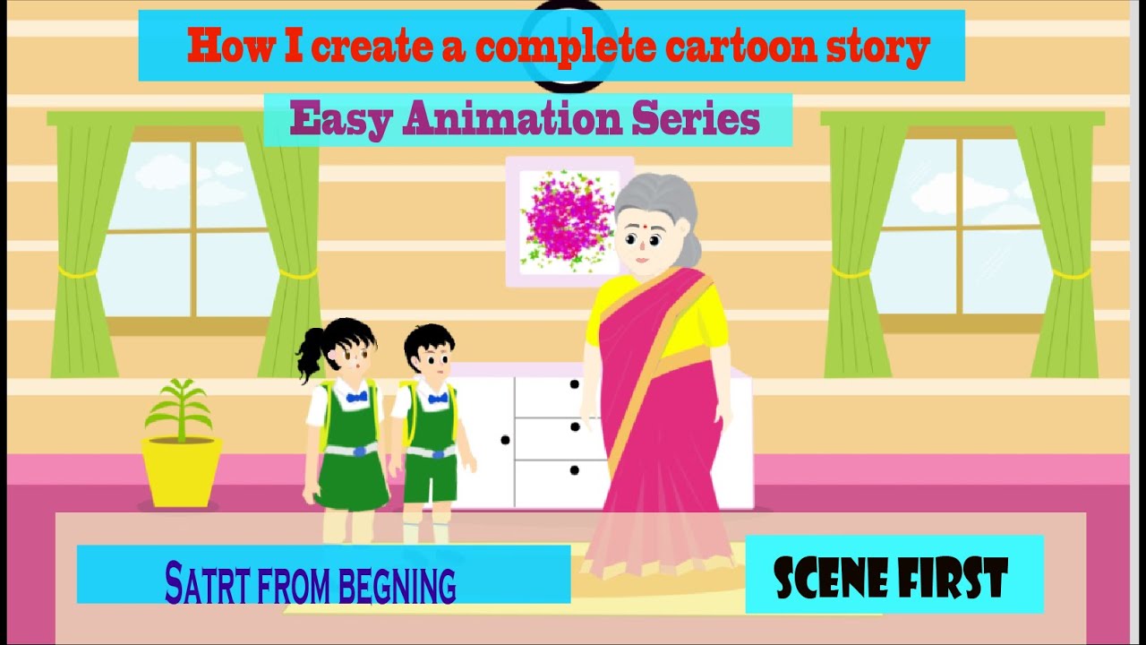 How to create a full cartoon animation story from beginning||First ...