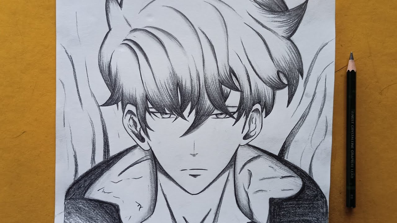 How to draw Sung Jin woo (solo leveling) || Easy Anime drawing ideas ...