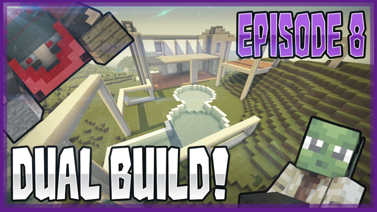 Minecraft Dual Build - Modern House E08 - YouTube