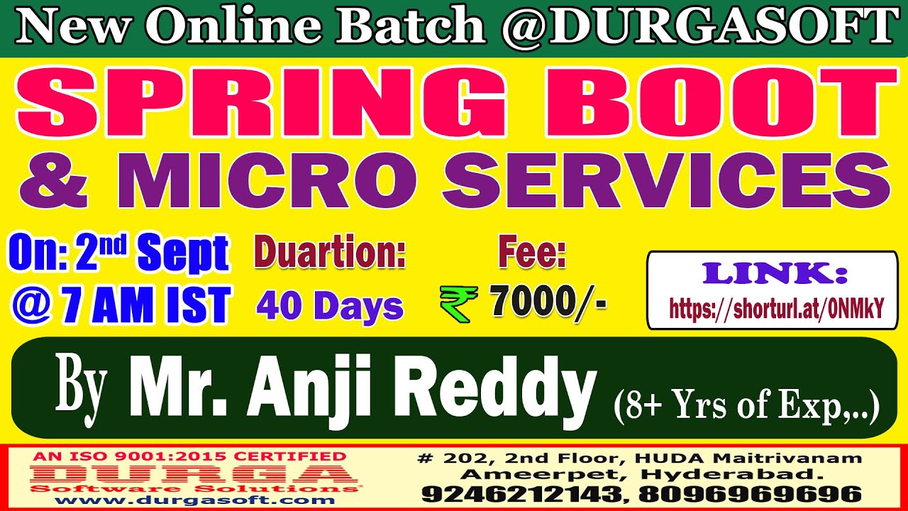 SPRING BOOT & MICRO SERVICES Online Training @ DURGASOFT - YouTube