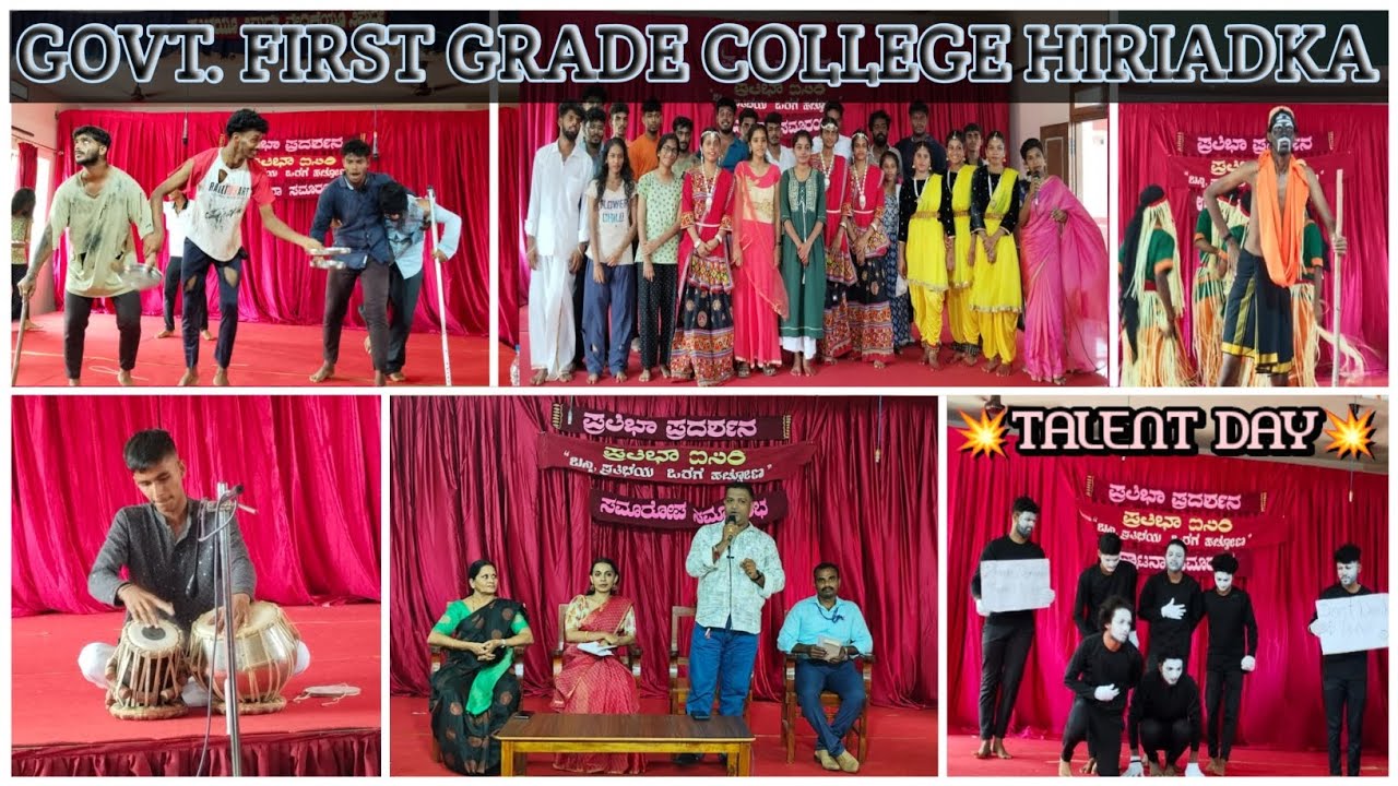 //GOVT FIRST GRADE COLLEGE HIRIADKA//..🎭😍TALENT DAY🎭🤩... - YouTube