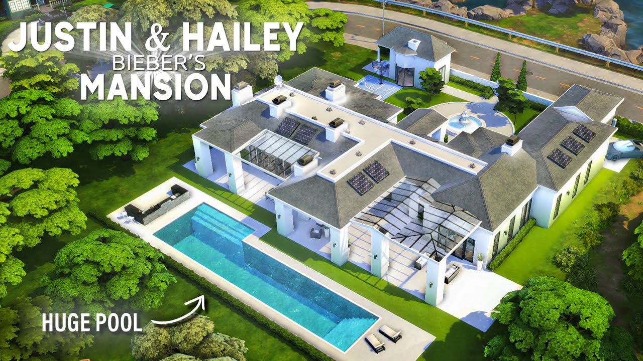 Justin And Hailey Biebers Mega Mansion Sims 4 Speed Build [no Cc] Youtube
