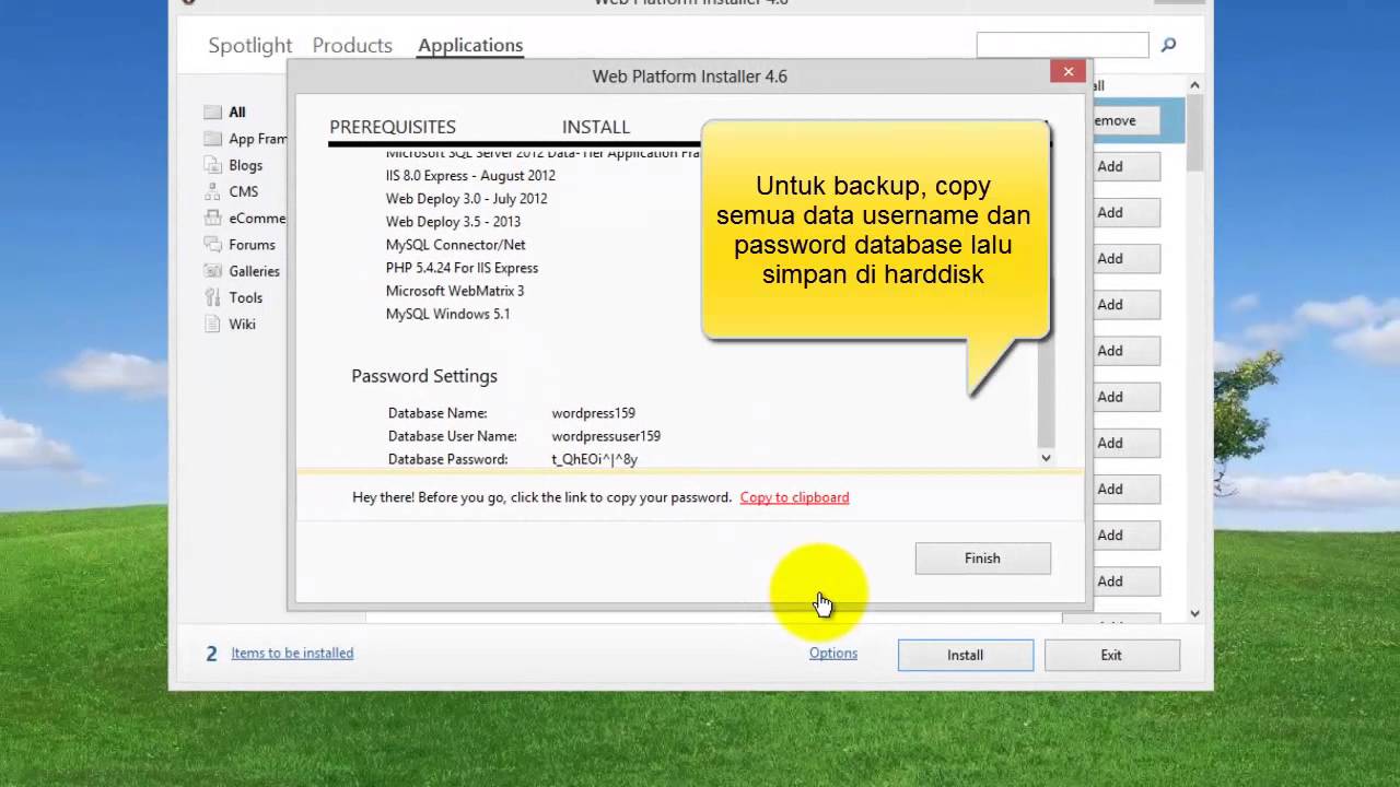 Cara install wordpress offline di localhost dg Microsoft Webmatrix - YouTube