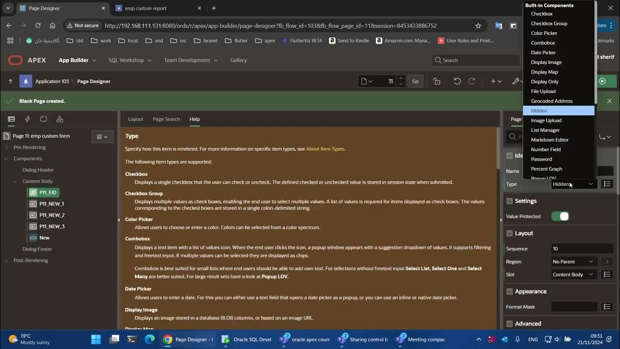 Oracle Apex Tutorial Arabic - fully custom form part 1 - YouTube