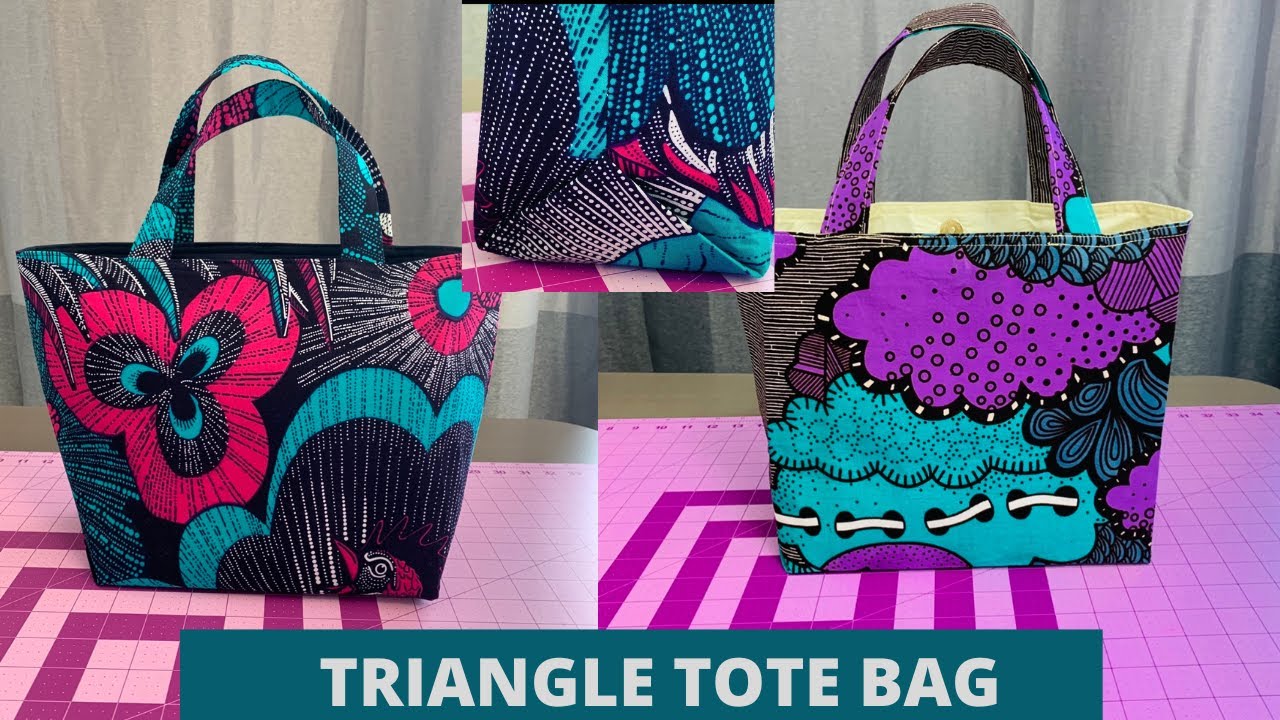 HOW TO MAKE A TRIANGLE TOTE BAG | DIY SEWING PROJECT - YouTube