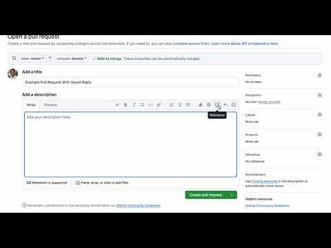 Make GitHub Pull Requests look professional using Saved Replies - YouTube