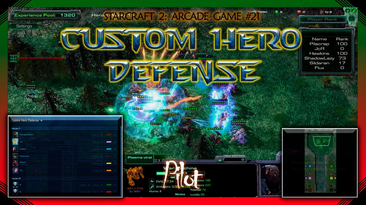 Starcraft 2 (Arcade Game #21) - CUSTOM HERO DEFENSE - Pilot - YouTube