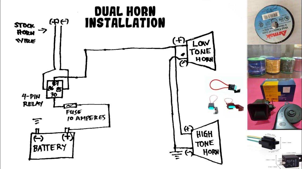DUAL HORN INSTALLATION DIAGRAM / KAYA MO DIN GAWIN ITO. - YouTube