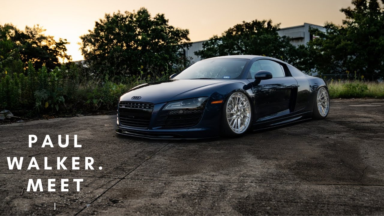 BAGGED AUDI R8 AT PAUL WALKER MEET ...( TWO STEP BATTLE GOES WRONG ...