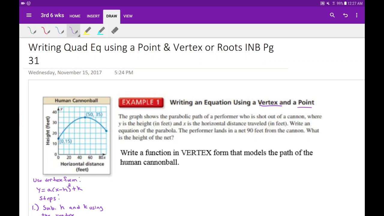Writing Quadratic Equations Given A Vertex And A Point YouTube writing-quadratic-equations-given-a-vertex-and-a-point-youtube