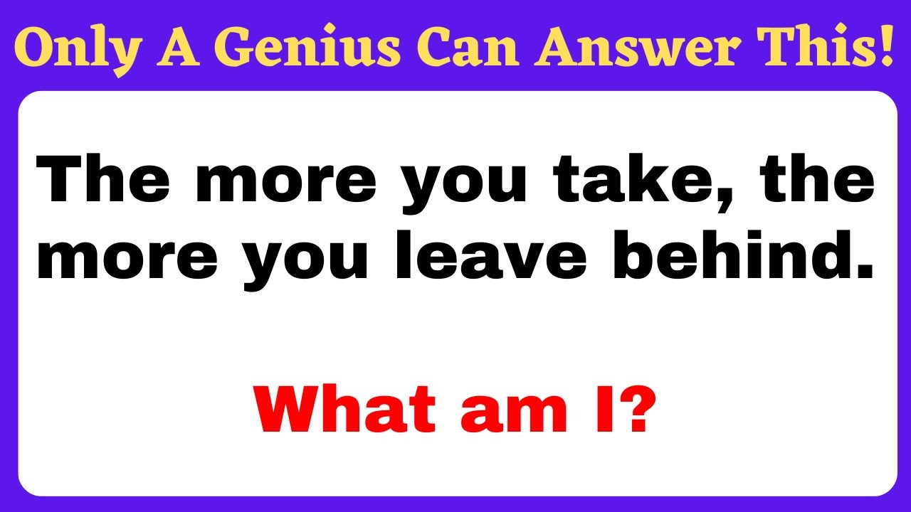 ONLY A GENIUS CAN ANSWER THESE TRICKY RIDDLES | Riddles Quiz | Brain ...