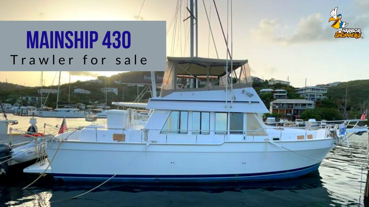 43' Mainship 430 Trawler for Sale at Harbor Shoppers - YouTube