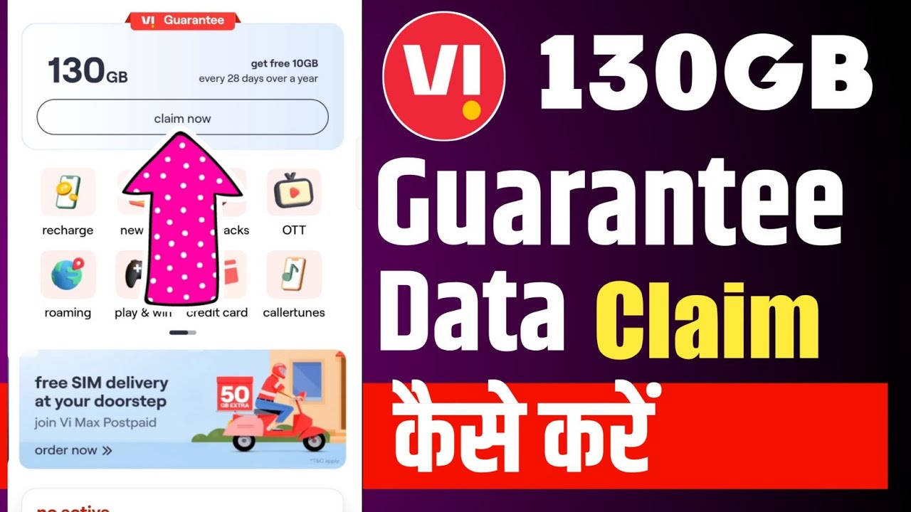 How To Claim Vi Guarantee Data | Vodafone Idea Guarantee Data 130Gb ...