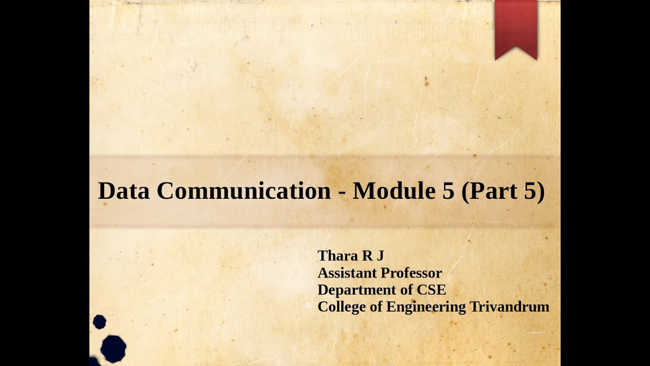 Data Communication - Module 5 - Part 5 - YouTube