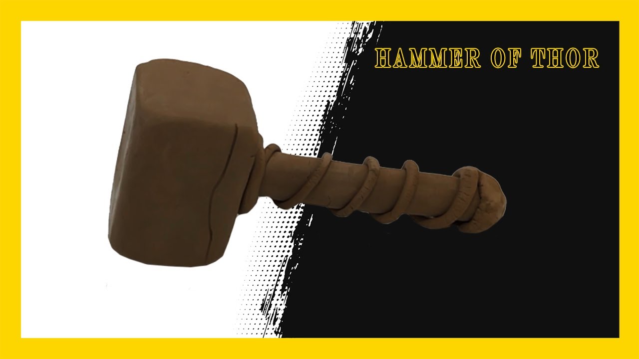 Building clay hammer of thor easy | how to make thor hammer with clay ...