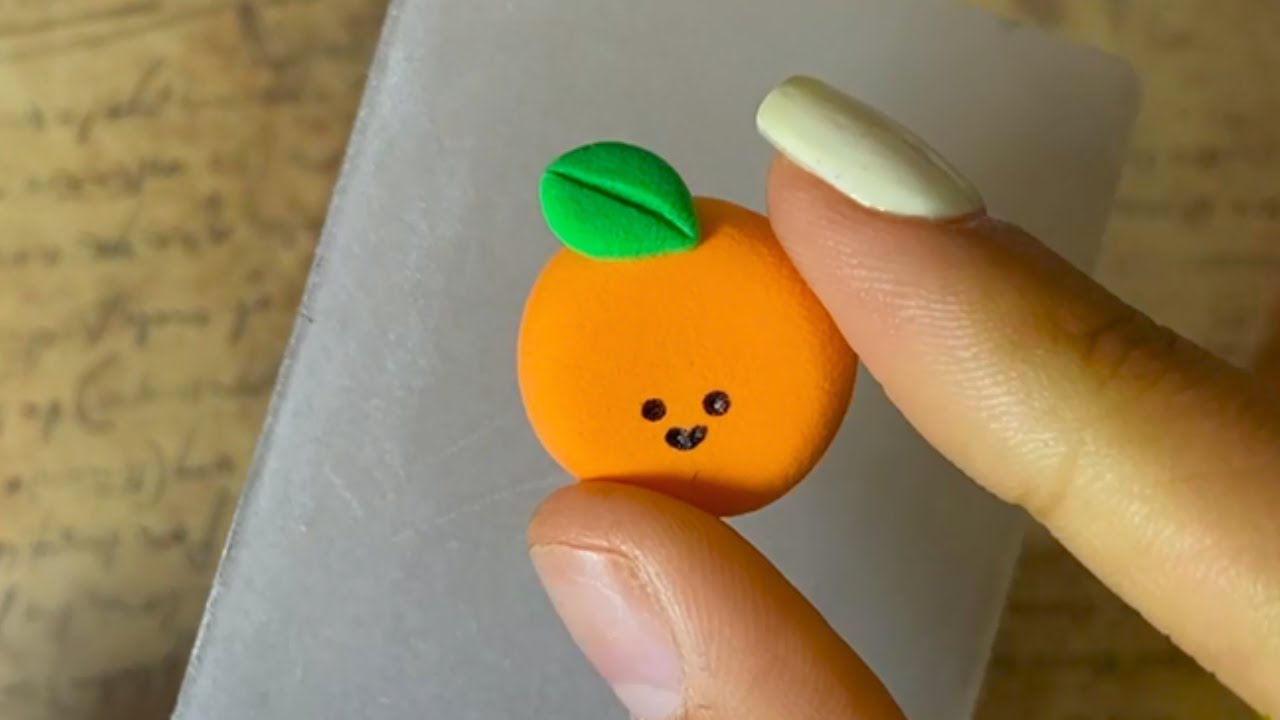 How to make Orange with Clay 🍊 Clay Orange | Handmade mininature clay ...
