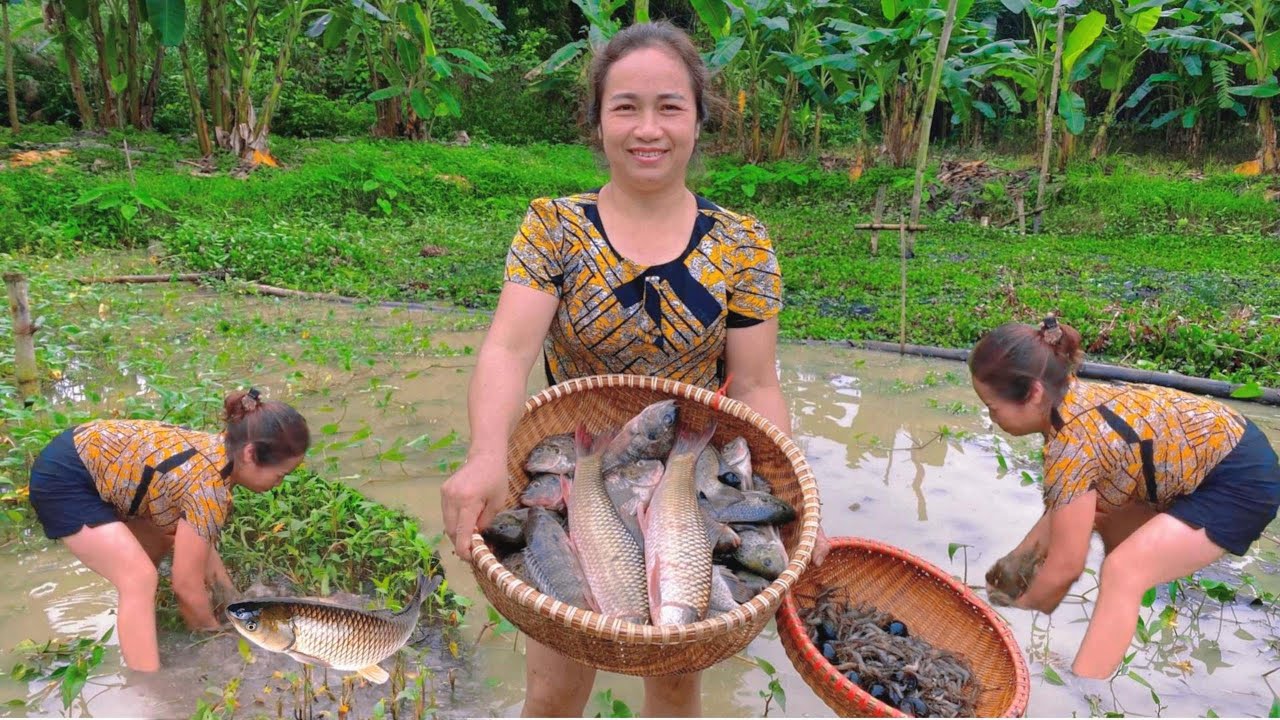 FULL VIDEO: 60 DAYS Fish Harvest, Cook the food, Garden, Farm ...