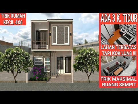 Desain Rumah 4x6 Meter 2 Lantai Dengan 3 Kamar Tidur