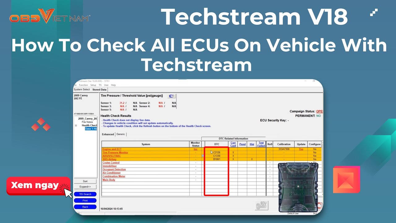 How to check all ECUs on vehicle with Techstream V18 - Health Check ...