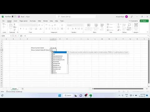 MS-Excel - Lab-45 - How To Show/Display Current Date & Time in Excel ...