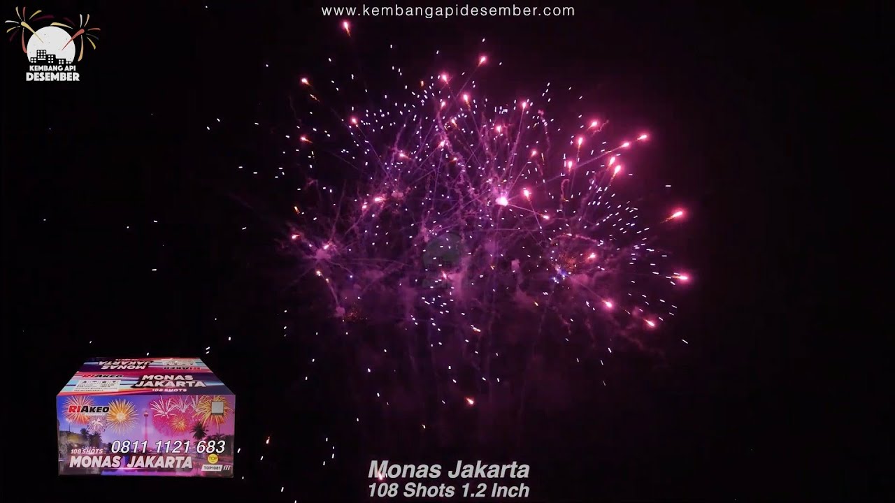 Kembang Api Cake TOP1081 Monas Jakarta 108 Shots 1.2 Inch Cake ...