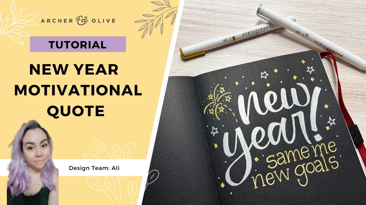 New Year Motivational Quote Tutorial | 2022 First Page Bullet Journal ...