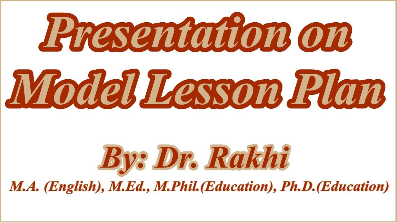 Presentation on Model Lesson Plan - YouTube