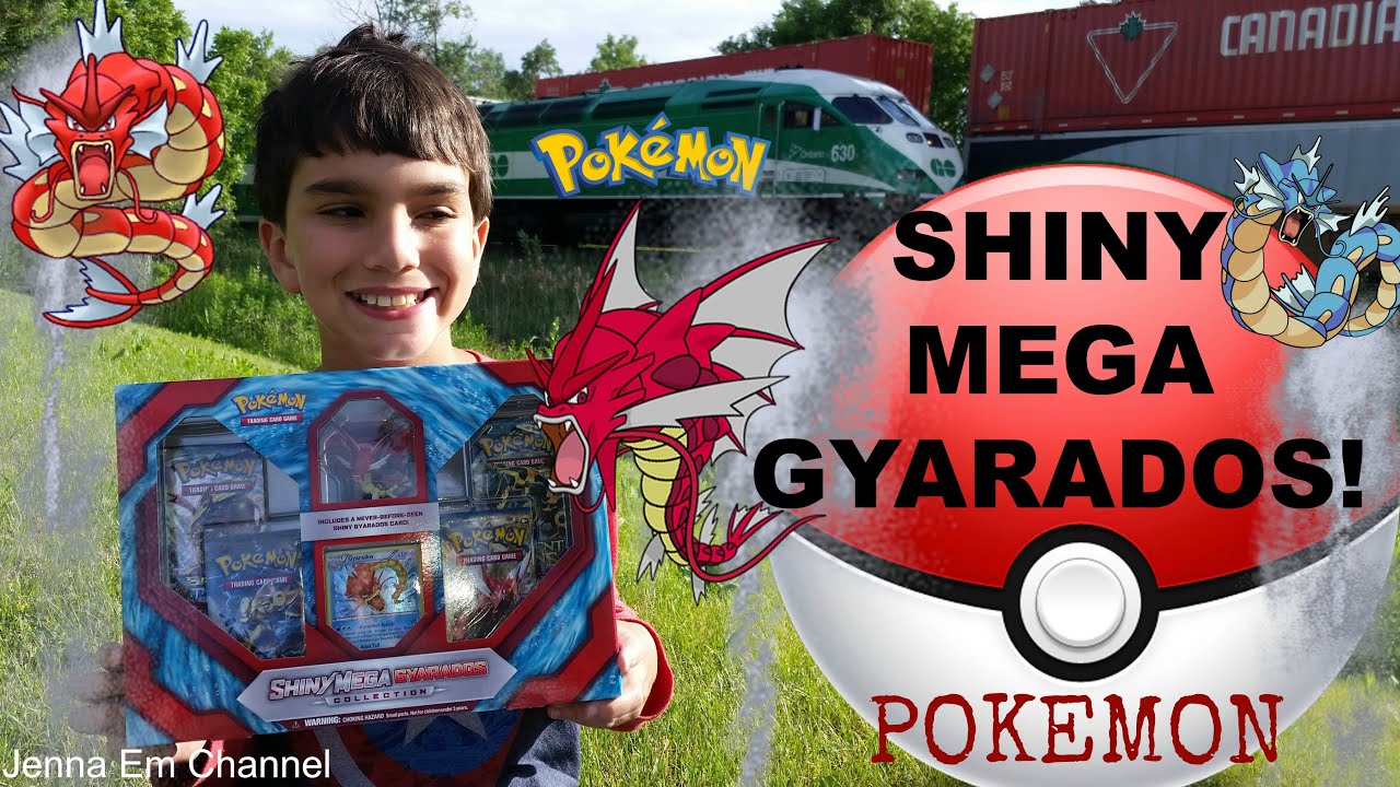 Pokemon Shiny Mega Gyarados Collection Box Opening with TRAINS! Jenna ...