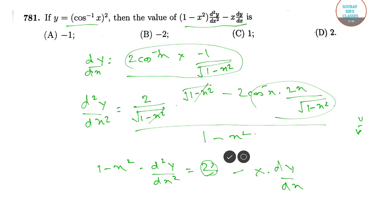 TEST OF MATHEMATICS PART 2 OBJECTIVE SOLUTION ISI BSTAT/BMATH/MSQE ...