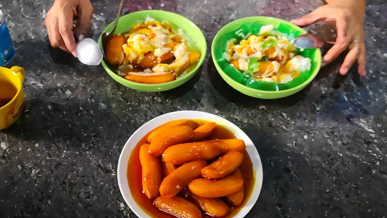 Sweetened Banana Con Yelo D Leche,,, Meryenda Na!!!! - YouTube