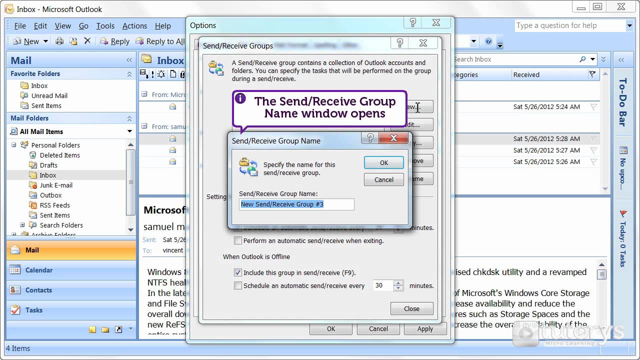 How to configure emails reception with Outlook 2007? - YouTube