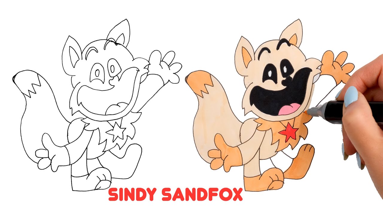 How To Draw Sindy Sandfox | Fanmade Smiling Critter - YouTube
