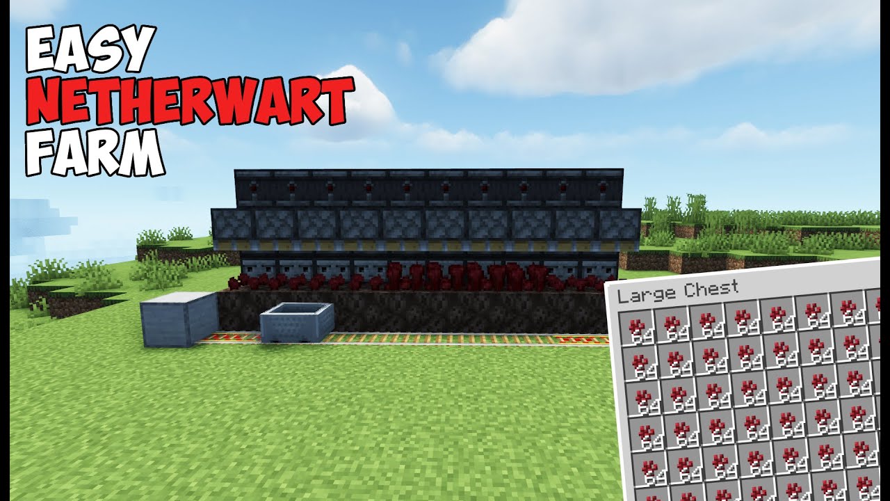 Easy Minecraft Nether Wart Farm For Beginners! (1.21 Tutorial) - YouTube