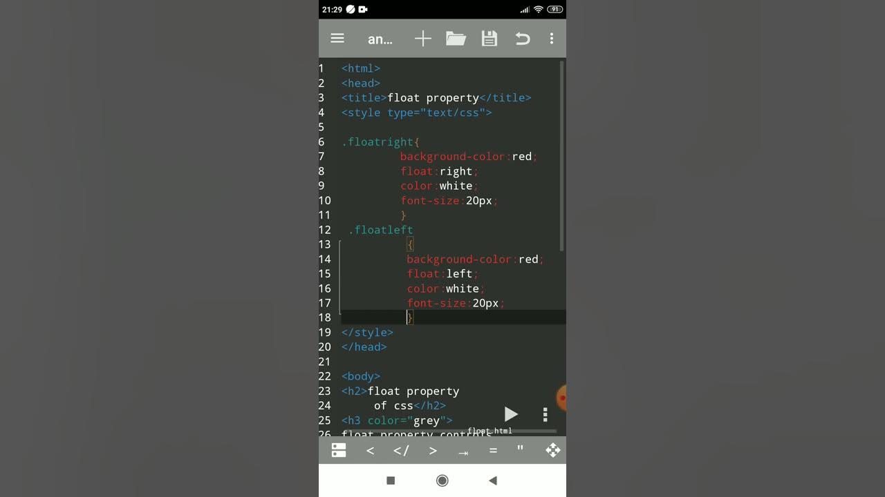 Tutorial14 HTML CSS float property | HSC IT PRACTICAL - YouTube
