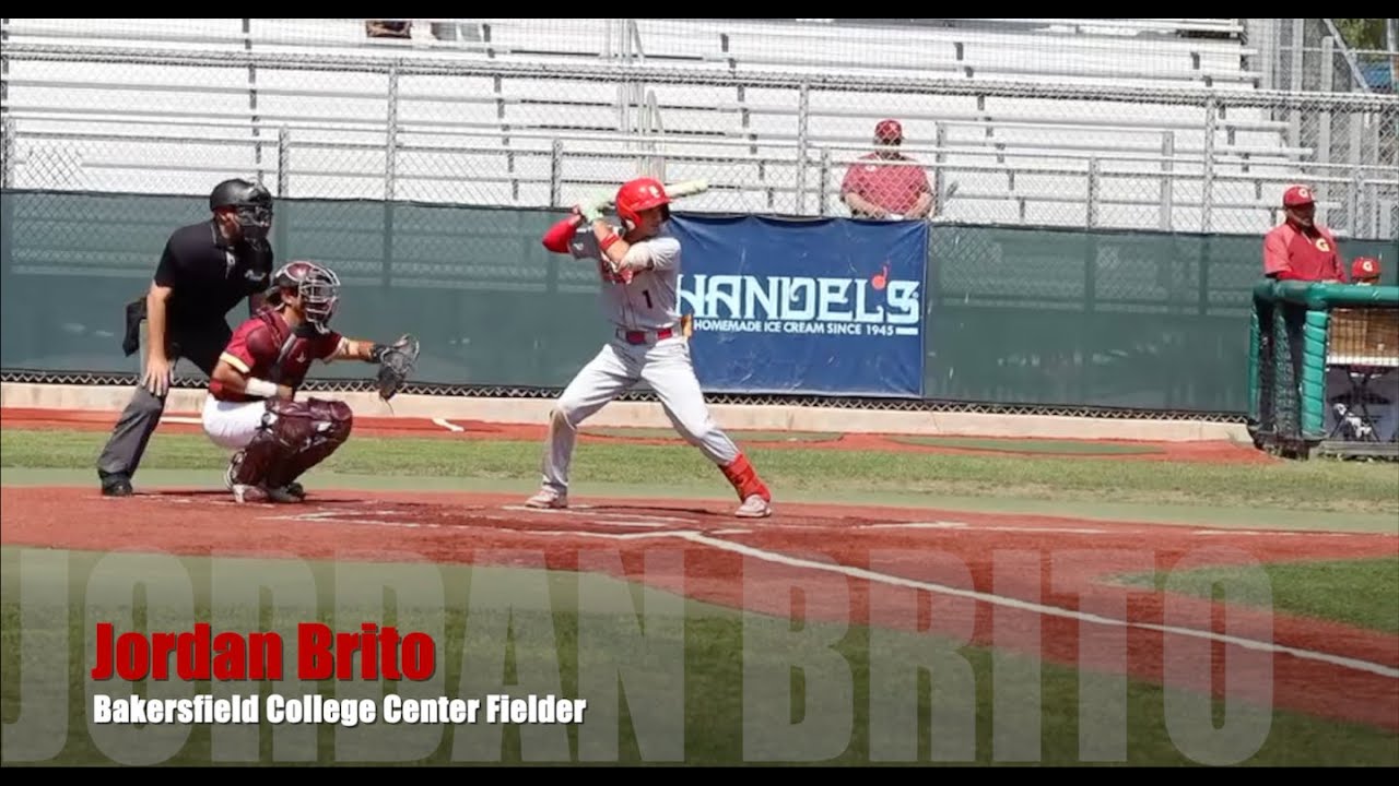 Jordan Brito- Center Fielder at Bakersfield College - YouTube