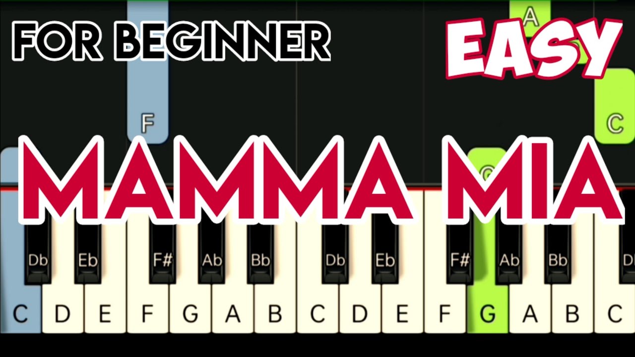 ABBA - MAMMA MIA | SLOW & EASY PIANO TUTORIAL - YouTube