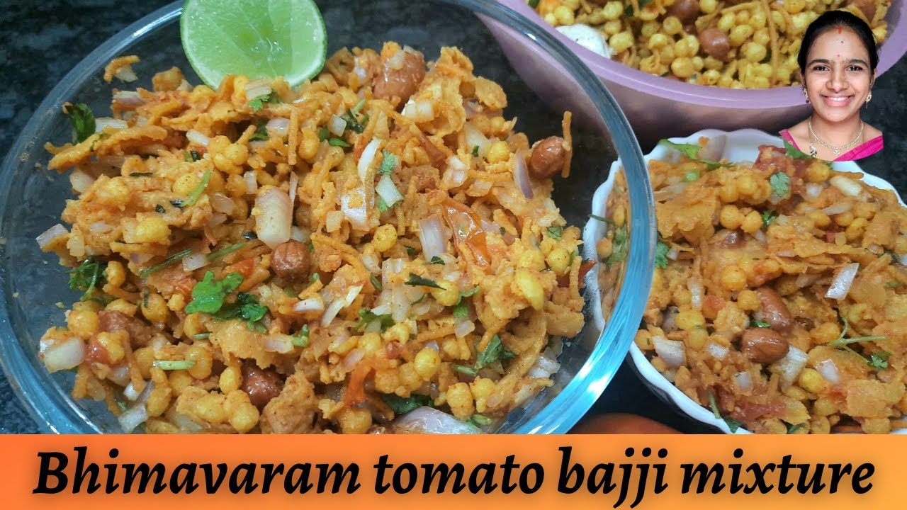 Bhimavaram Tomato bajji mixture || Bajji mixture recipe in telugu ...