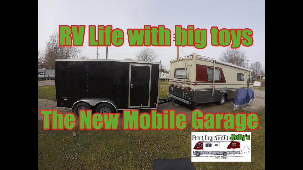 RV life with big toys--enclosed trailer for RZR and scooter - YouTube
