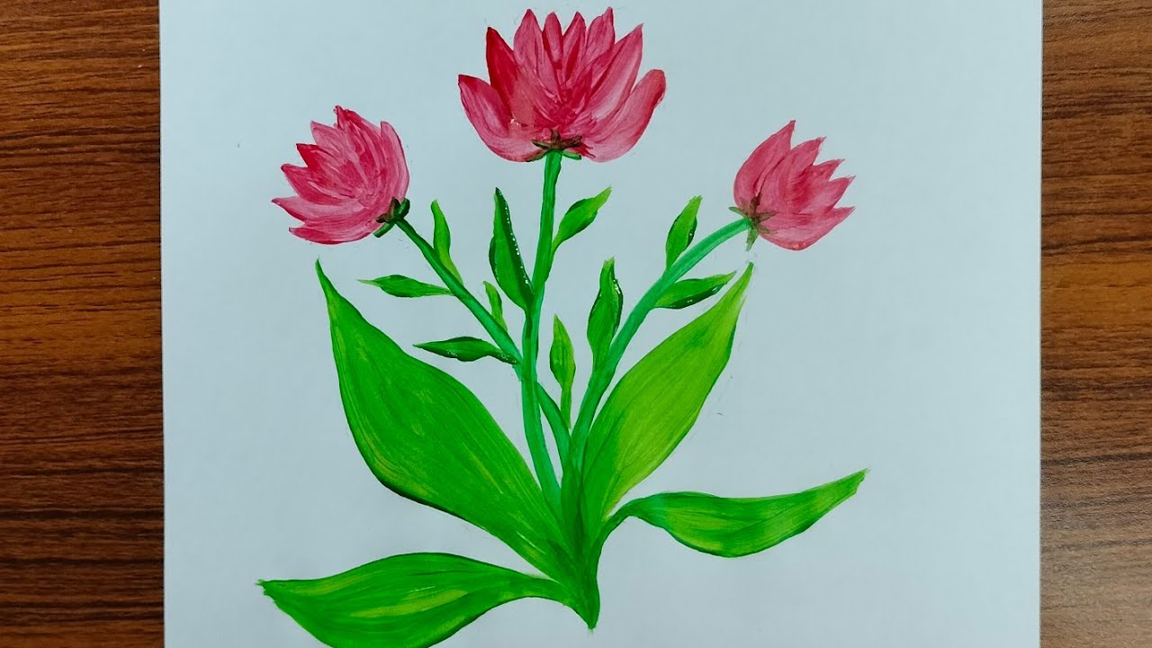 How to draw a beautiful Flower || Flower painting || Flower art ...