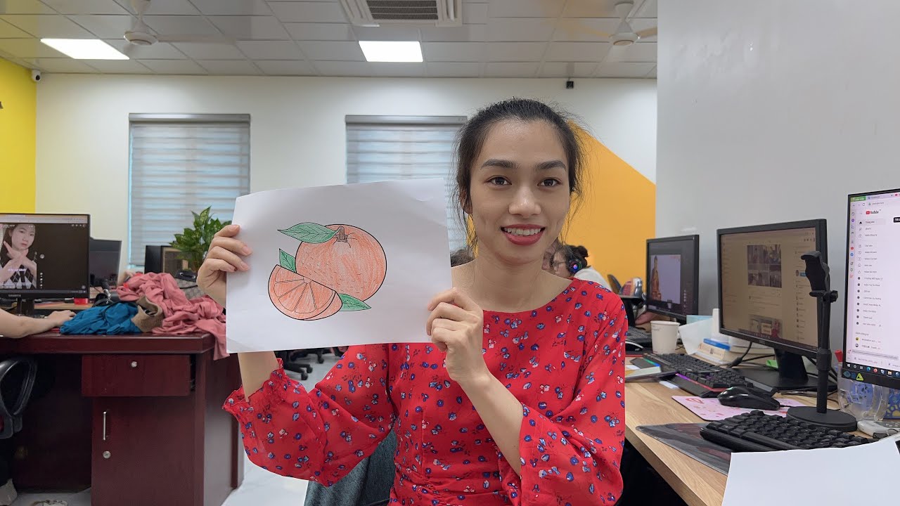Hướng Dẫn Tô MÀu Quả Cam - Tô Màu Đơn Giản - YouTube